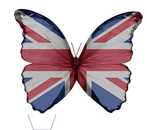 Amazon.com: Novelty British Union Jack Butterfly 12 Edible Stand up ...