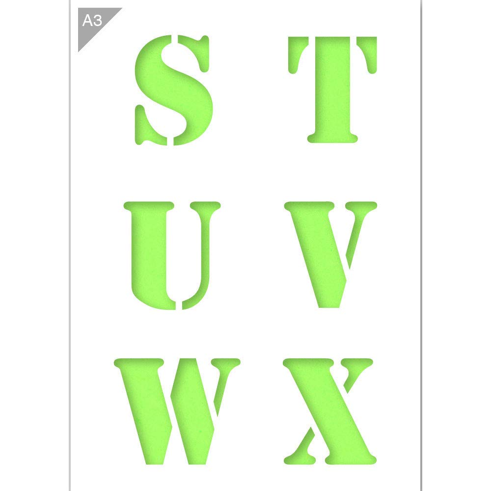 Buy QBIX Large Letter Stencil, S T U V W X Stencil, Uppercase Letter ...