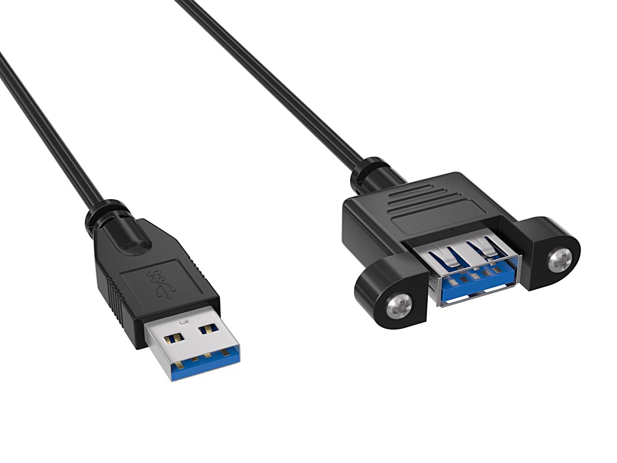 Amazon.com: Cable Leader USB 3.0 Panel-Mount Type A Male to Type A ...