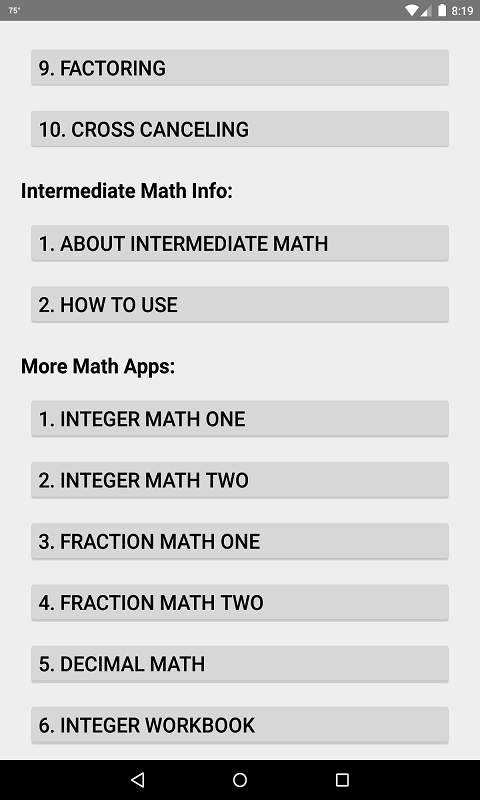 Intermediate Math - App on Amazon Appstore