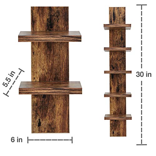 Danya B 5 Tier Wall Shelf Unit Narrow Smooth Laminate Finish - Vertical ...