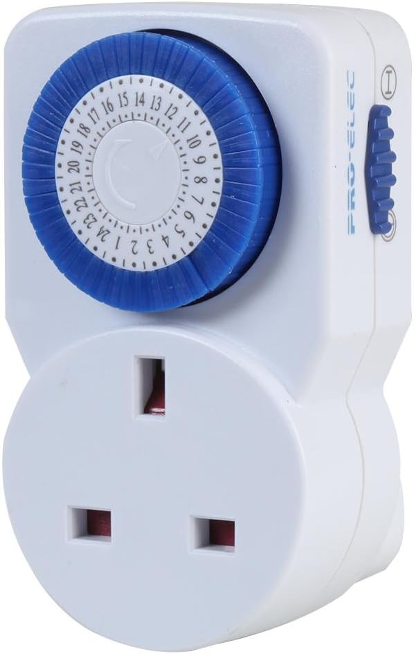 24 Hour Segment Timer Plug - Energy Saver Timer Standard Size - Hour Plug-in Timer Socket Set ...