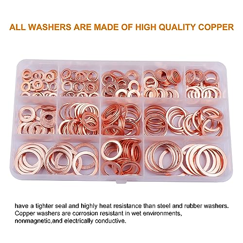 Snapklik.com : LordHardware 300PCS Copper Crush Sealing Washers ...