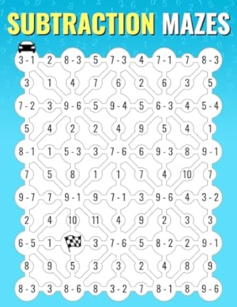 Subtraction Mazes: An Enjoyable Math Drills Workbook To Learn ...