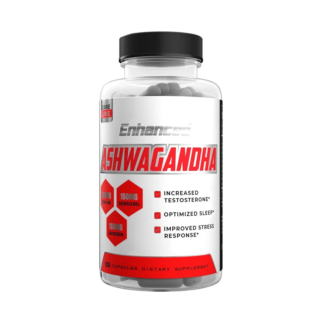 Enhanced Ashwagandha Cápsulas com Sensoril, Ashwagandha KSM-66 e Shoden ...