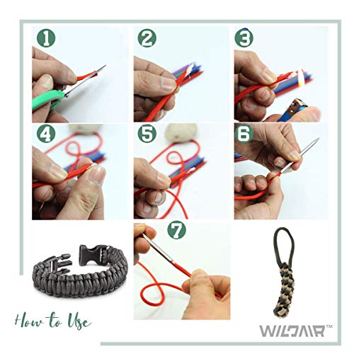WILDAIR Marlin Spike with 6 Lacing Needles/Fids for Paracord - Want It All