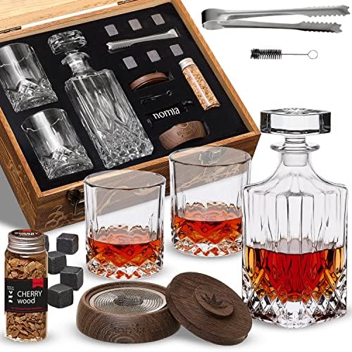 Amazon.com: Whiskey Gift Set, 14 pcs - Whiskey Decanter + Wooden smoker ...