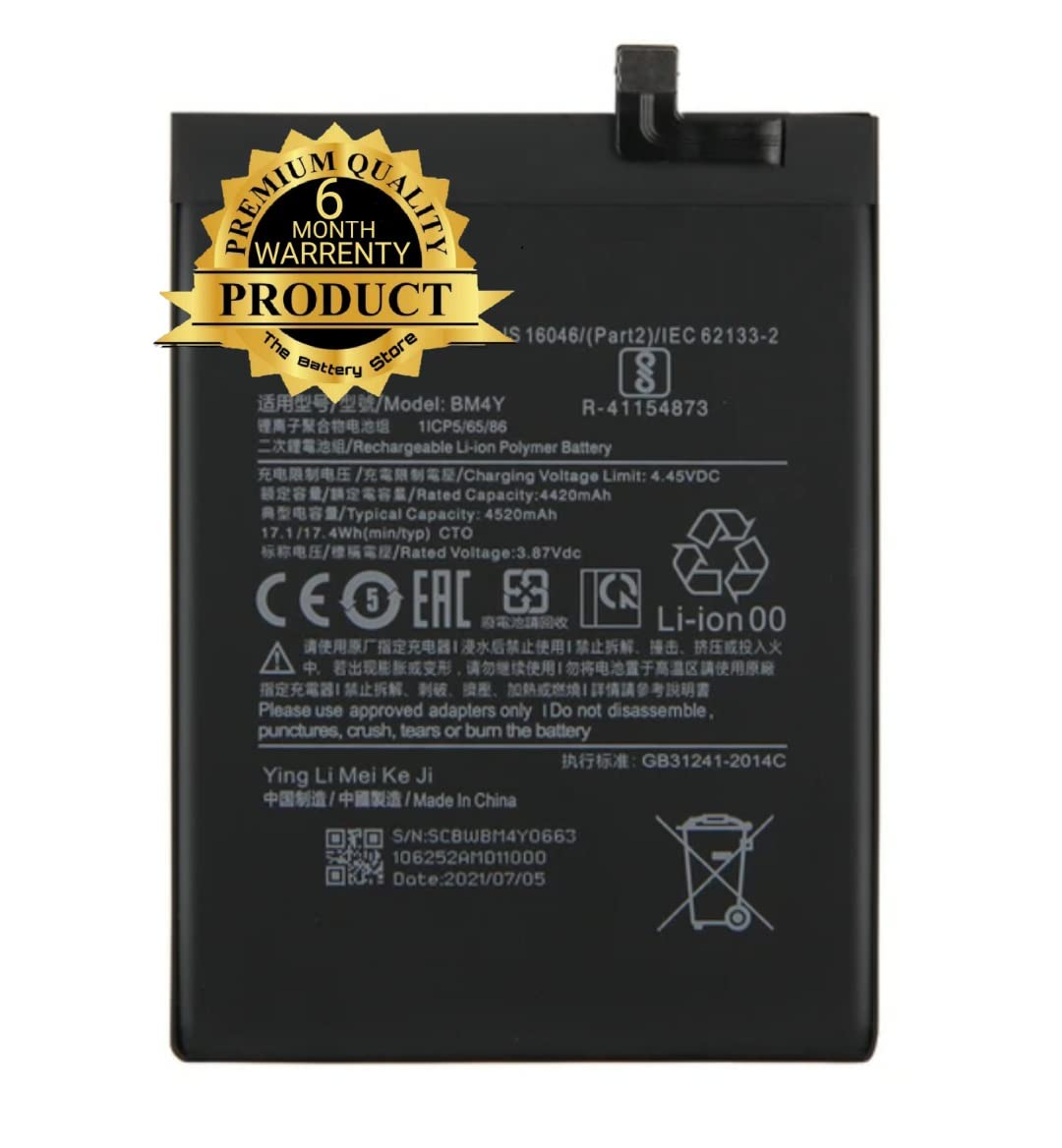 THE BATTERY STORE® Original BM4Y Battery for Xiaomi Poco F3 / K40 / K40 ...