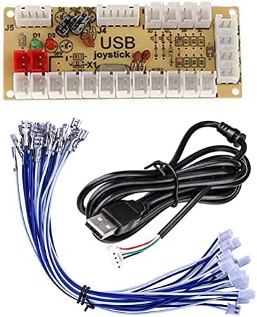 Amazon.com: SJ@JX Arcade Game Controller USB Encoder Zero Delay 2 Player to Joystick Button for ...