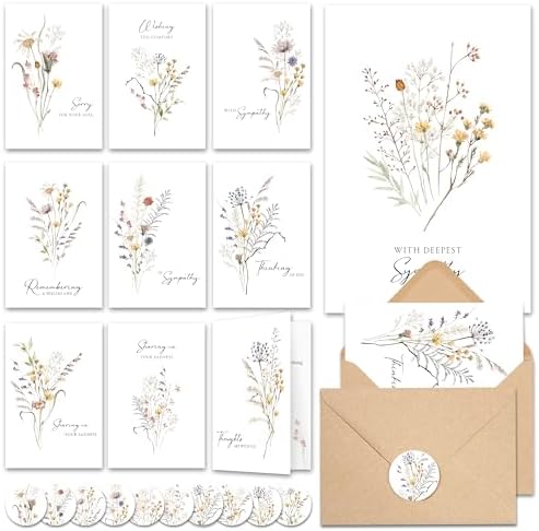Amazon.com : 20 Pcs Sympathy Cards with Envelopes and Thoughtful ...