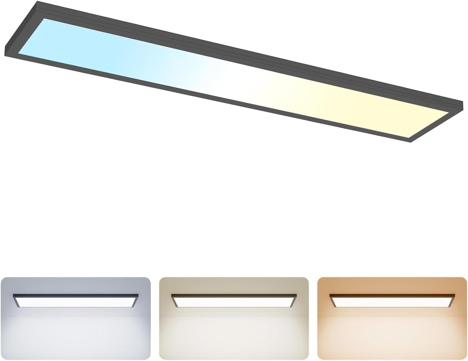 Franjulia 1x4 LED Flat Panel Light Surface Mount 1Pack, 50W 5500LM ...