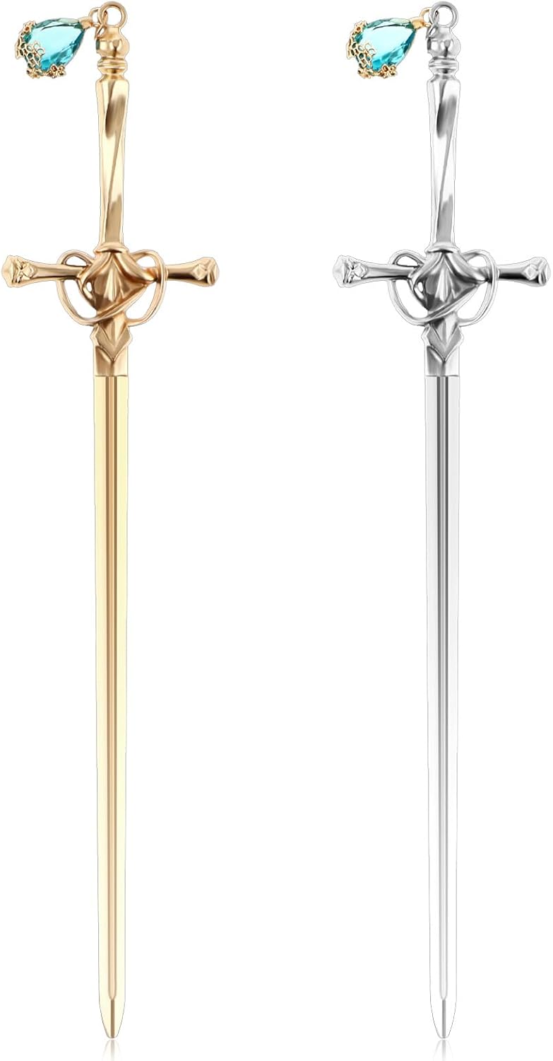 Amazon.com: Jeffdad 2Pcs Sword Katana Bookmarks Vintage Silver Metal ...