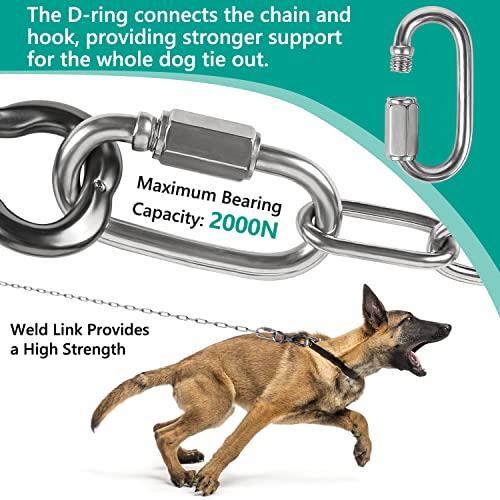 Tresbro Heavy Duty Dog Chains for Outside, 9FT Stainless Steel Tie Out ...
