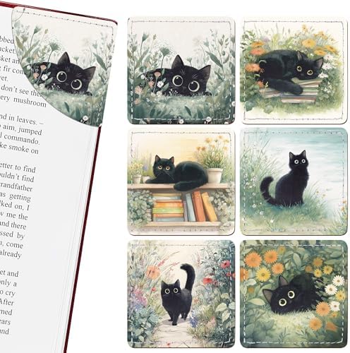 Amazon.com : Celavoy Cute Cats Bookmark Gifts - 6 Pcs Black Floral ...