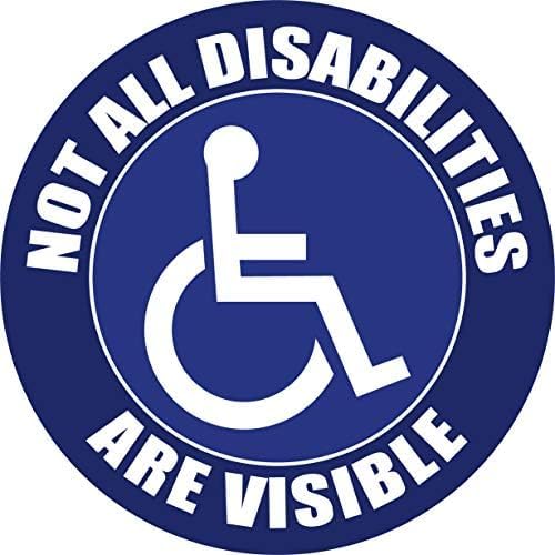 Pack of 2 Not All Disabilities Are Visible Self Adhesive Vinyl Stickers ...