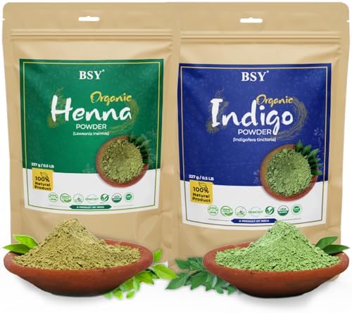 BSY Organic Indigo Powder & Henna Hair Color Combo Kit - Natural Hair ...