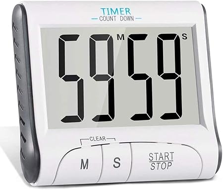 TASKHOUSE Digital Kitchen Timer Laboratory Timer and Stopwatch Large ...