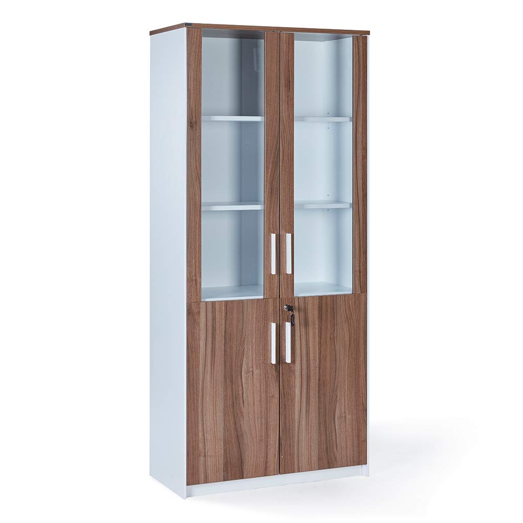 Sunon System Cabinet Wood Storage Bookcase and Display Unit with 4 ...