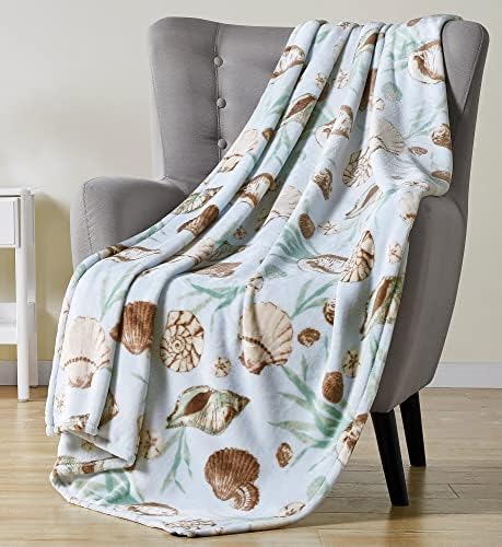 Amazon.com: Lush Decor Harbor Life Throw Blanket, 50" W x 60" L, Blue ...