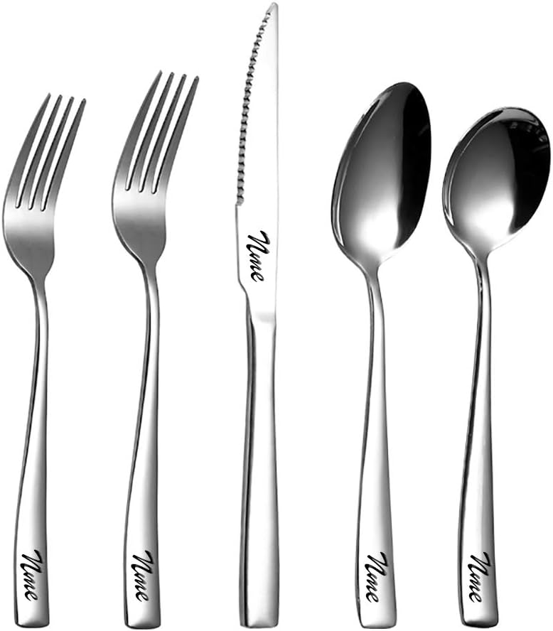 Amazon.com | OBTIAN Flatware Set Personalized custom personal tableware ...