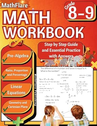 Amazon.com: MathFlare - Math Workbook 8th and 9th Grade: Math Workbook ...