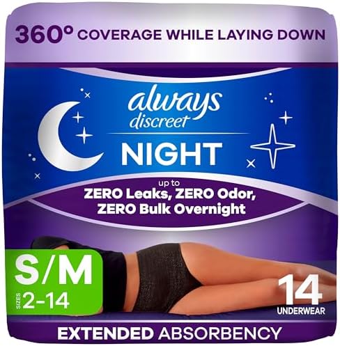 Amazon.com: Always Discreet Adult Incontinence Overnight Underwear for ...