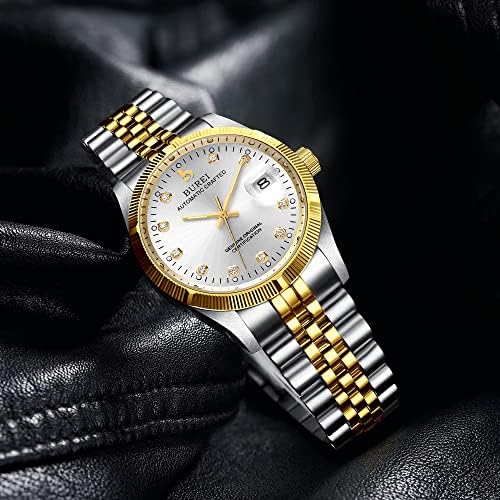 BUREI Men Automatic Watch Gents Self-Winding Mechanical Wristwatch ...