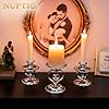 Amazon.com: Nuptio Unity Candle Holder Silver Candlestick Holder for Pillar Taper Candles Metal ...