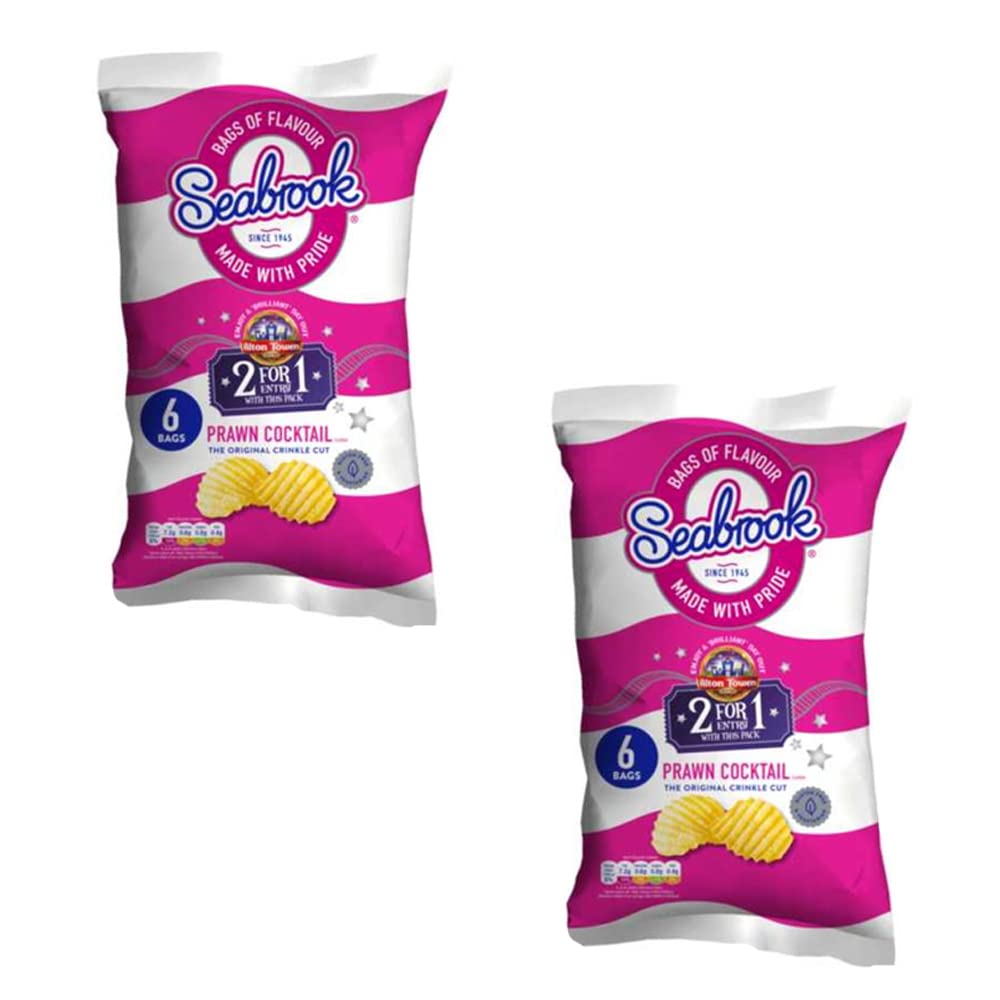Various Flavor Crisps Chips 6 Pack x 25g (Prawn Cocktail, 02 Packs(12 ...