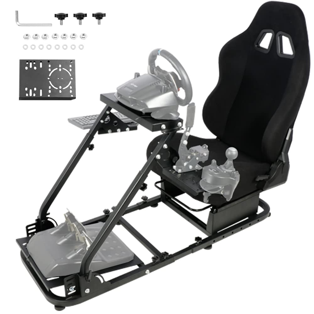 Amazon.com: Supllueer Racing Flight Simulator Cockpit with Racing Black ...