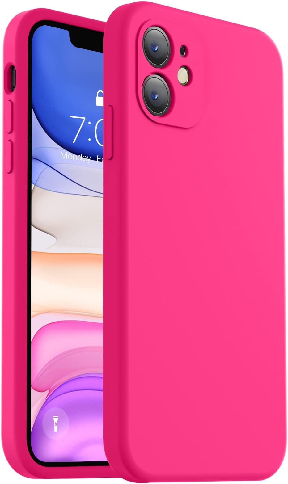 Amazon.com: Caseative for iPhone 11 Case, Solid Color Curly Wave Frame ...