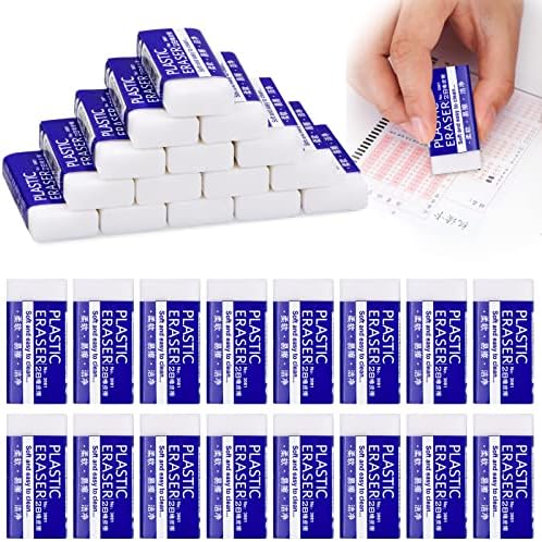 30Pcs Eraser, White Soft Plastic Erasers, Plastic Rubber Erasers, 2B ...