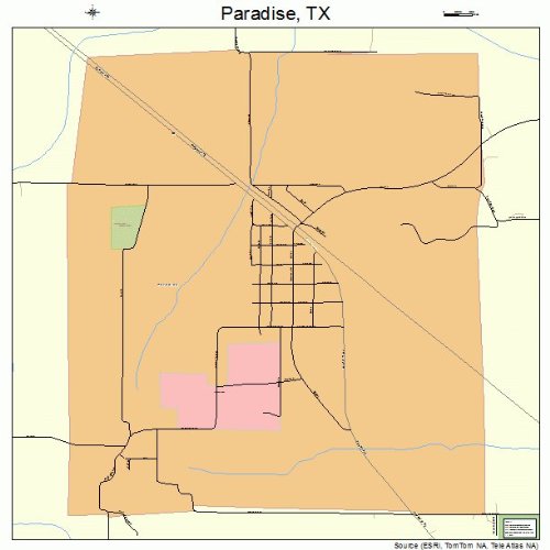 Amazon.com: Large Street & Road Map of Paradise, Texas TX - Printed ...