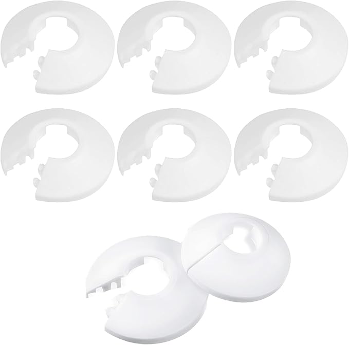 GRVICH 8 PCS Plastic Radiator Pipe Covers Pipe Collars White Radiator ...