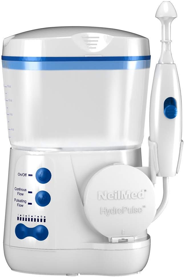 Pulsating nasal irrigation system with multiple speed settings