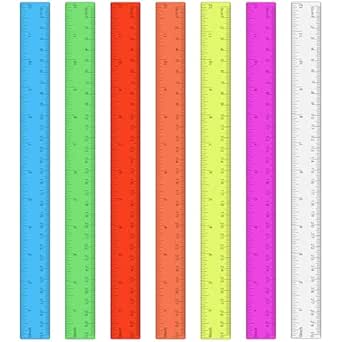 21 Pack Clear Plastic Rulers 12 Inch Ruler for School Transparent Ruler ...