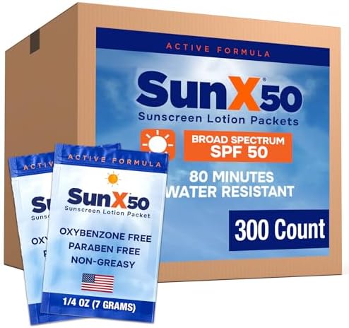 Amazon.com: Sun X 50 SPF Individual Sunscreen Packets Travel Size ...