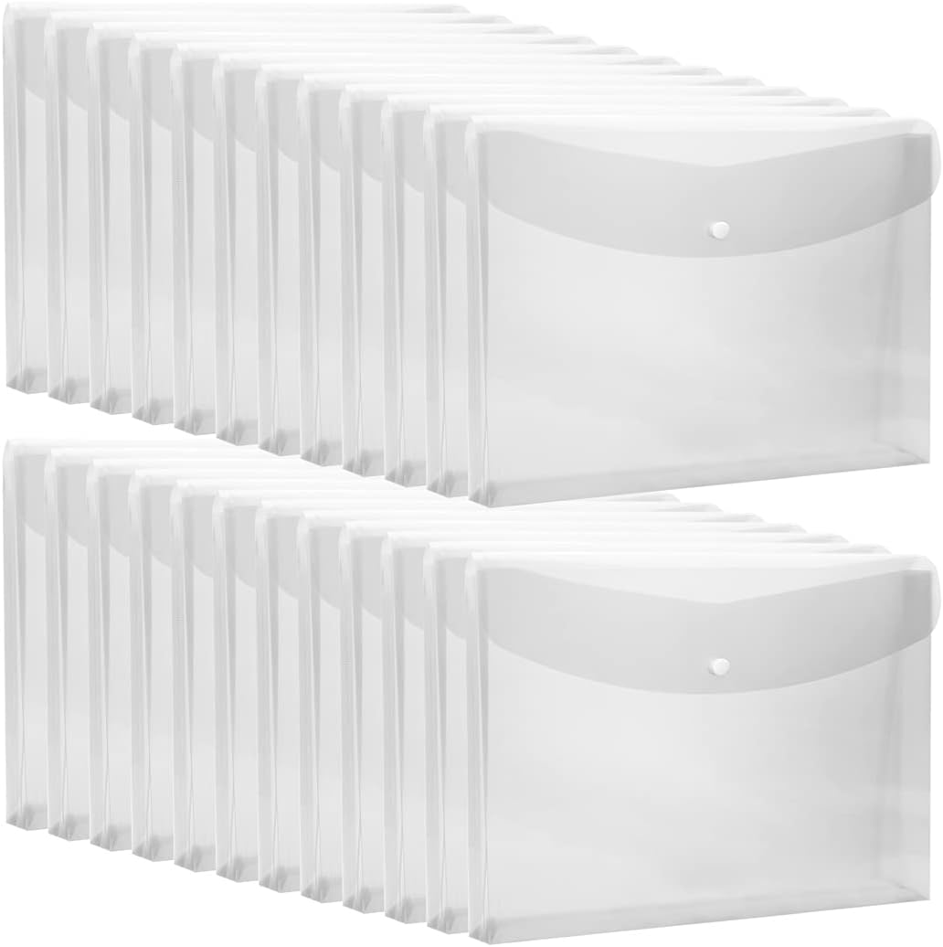 Amazon.com : EOOUT 12pcs Plastic Envelopes, Clear Folders, Expandable ...