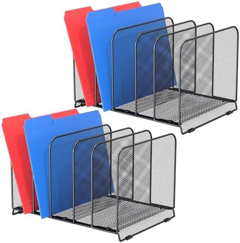 Amazon.com: TOPCJ 5 Sections Desk File Holder/Rack/Sorter,Mesh File ...