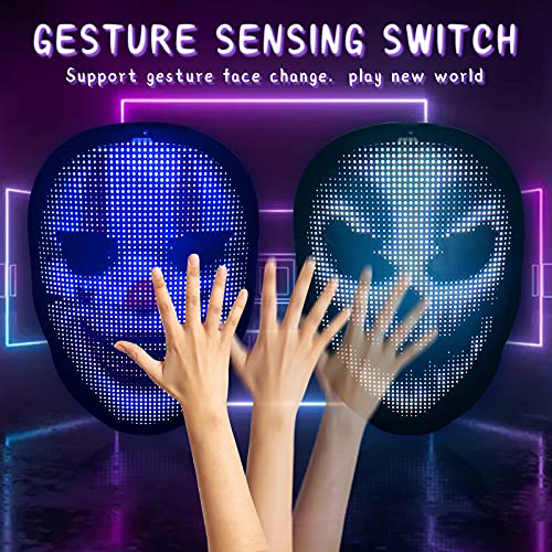 7thLake Led Mask with APP Programmable for Costume Cosplay Halloween ...