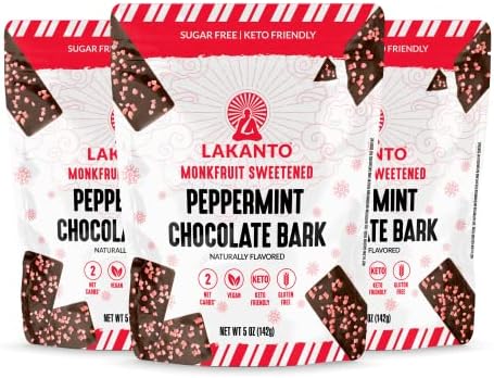 Amazon.com : Lakanto Sugar Free Dark Chocolate Bark Peppermint ...