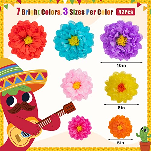 Snapklik.com : 21pcs Fiesta Paper Flowers, Colorful Mexican Paper ...