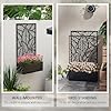 Amazon.com: Outsunny Outdoor Privacy Screen with Planter Box, Metal Privacy Panel, and Raised ...
