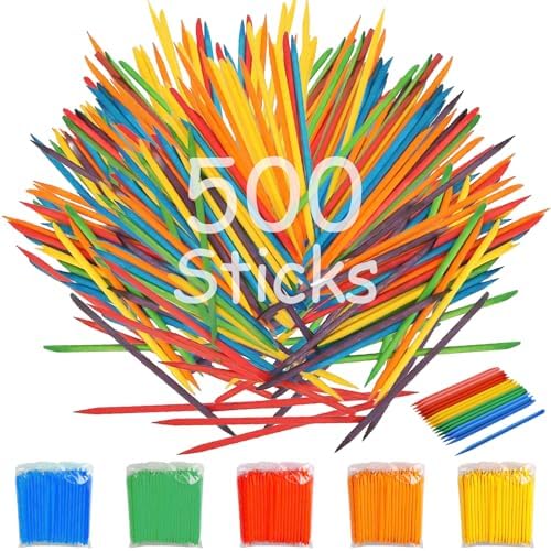 Amazon.com: Colorful Wood Scratch Art Stylus Tools 500Pcs Multi-Purpose ...