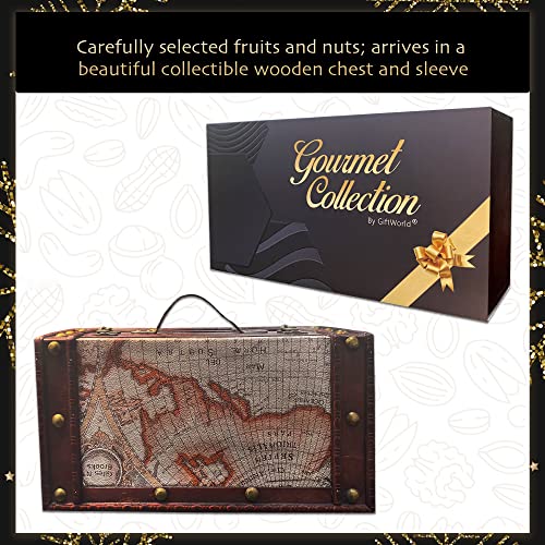 GiftWorld Nuts Gift Basket, Premium Gourmet Wooden Treasure Chest ...