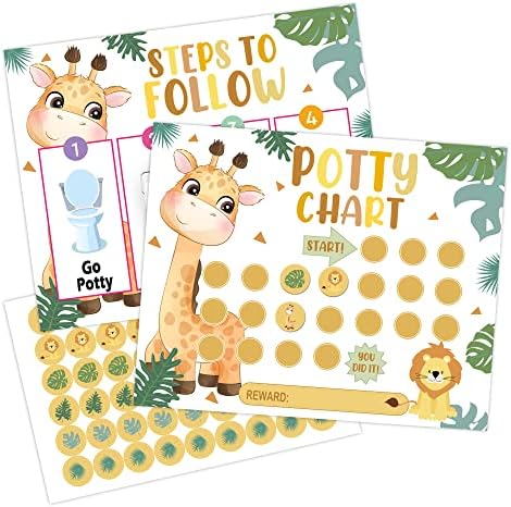 Amazon.com: Potty Training Sticker Chart, Step to Follow, Zoo Animals ...