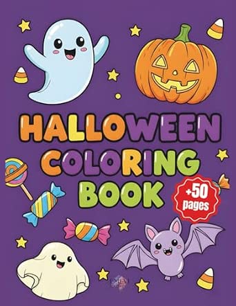 Halloween Coloring Book for Kids: Over 50 Pages, Fun Ghosts, Pumpkins ...