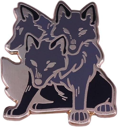 Amazon.com: Three Head Wolf 3 Headed Dog Cerberus 1.25" Enamel Pin ...