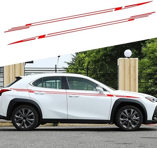 Amazon.com - SUNJIKA Car Body Side Stripe Decal Racing Sport Style ...