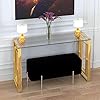Amazon.com: Cortesi Home Laila Console Table Stainless Steel Glass, 15. ...